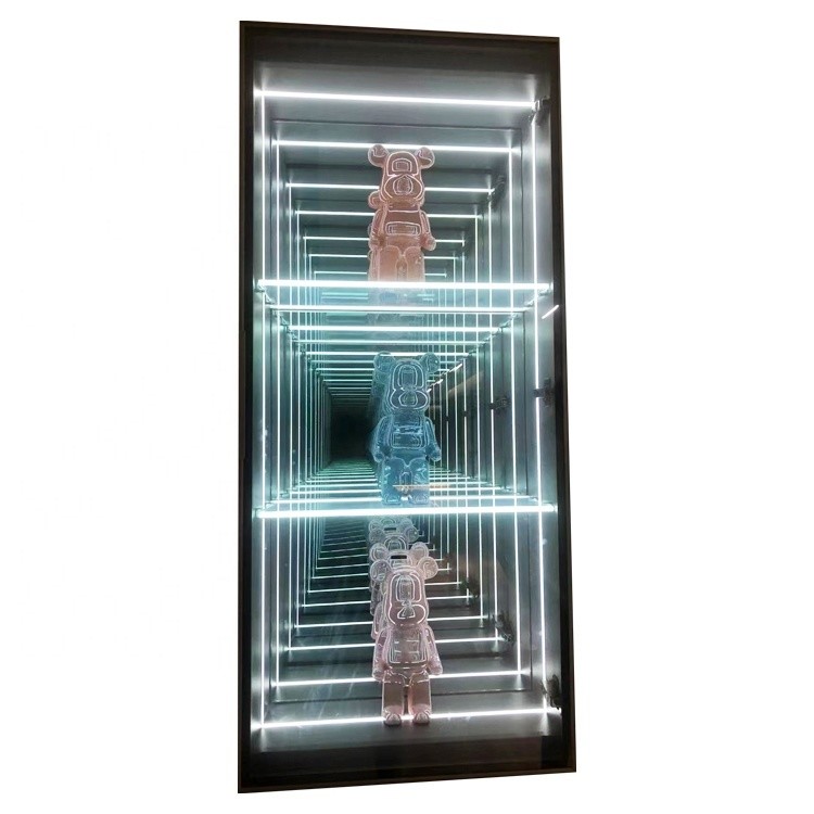 2024 Glass Jewelry 3D Infinity Mirror Display Case High Brightness LED ...